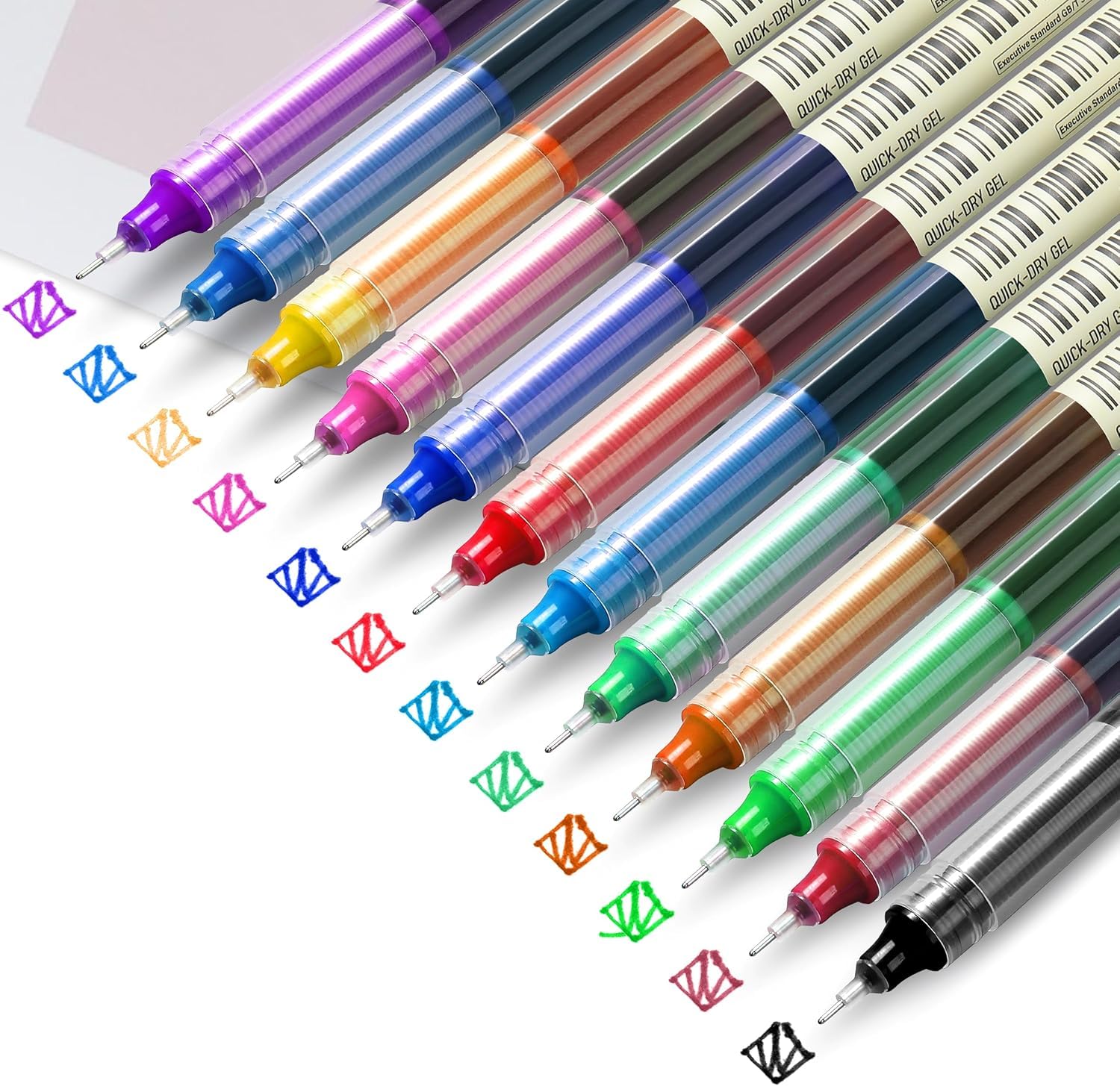 Buy SUPER TOY Liquid Ink Rollerball Pens 12Pc Multi Colored 0.5mm Fine ...