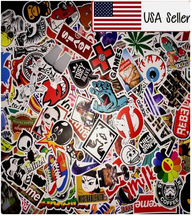 Amazon.com: 100 Random Skateboard Stickers bomb Vinyl Laptop Luggage ...