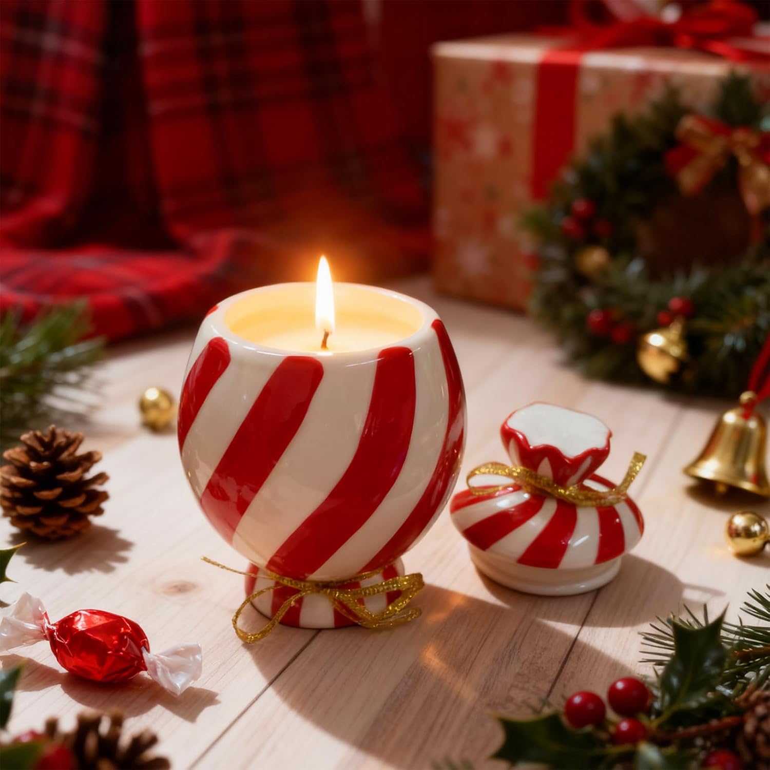 Amazon.com: DIF DECO Christmas Scented Candle with Lid, Natural Candles ...