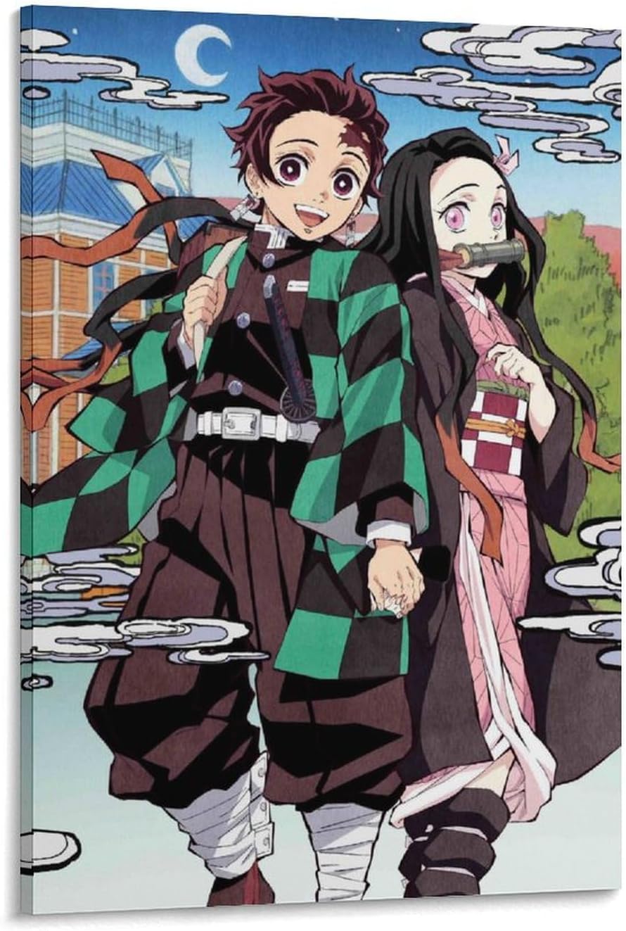 Demon Layer Poster, Siblings Standing Back to Back, Tanjiro Kamado And ...