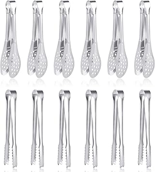 Amazon.com: 12 Pack Premium Small Serving Tongs, Dmoera Mini Stainless ...