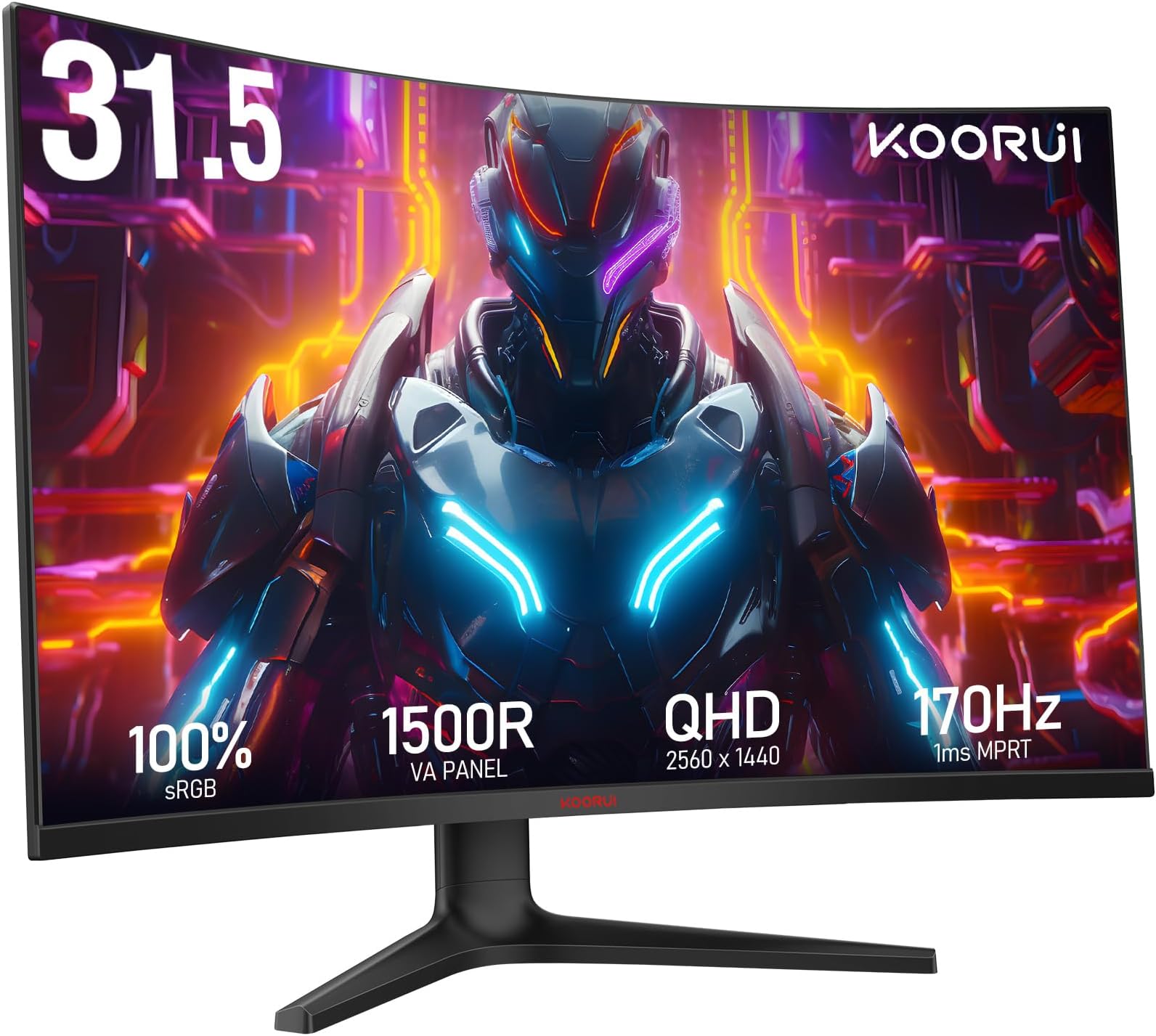 KOORUI 31,5-Zoll Curved Gaming Monitor 1ms, QHD 2560x1080 1500R Curved VA Panel, Ultra Wide/Slim ...