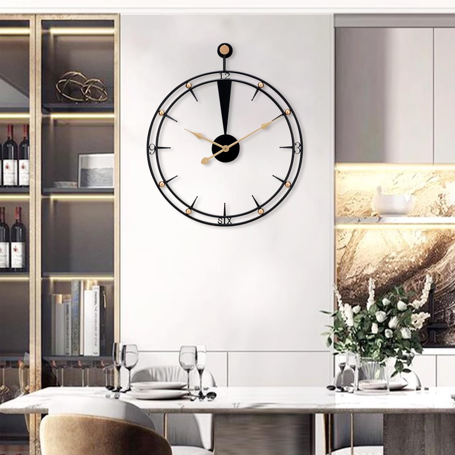 Amazon.com: AMOTOFO Modern Classical Large Number Decorative Wall Clock ...