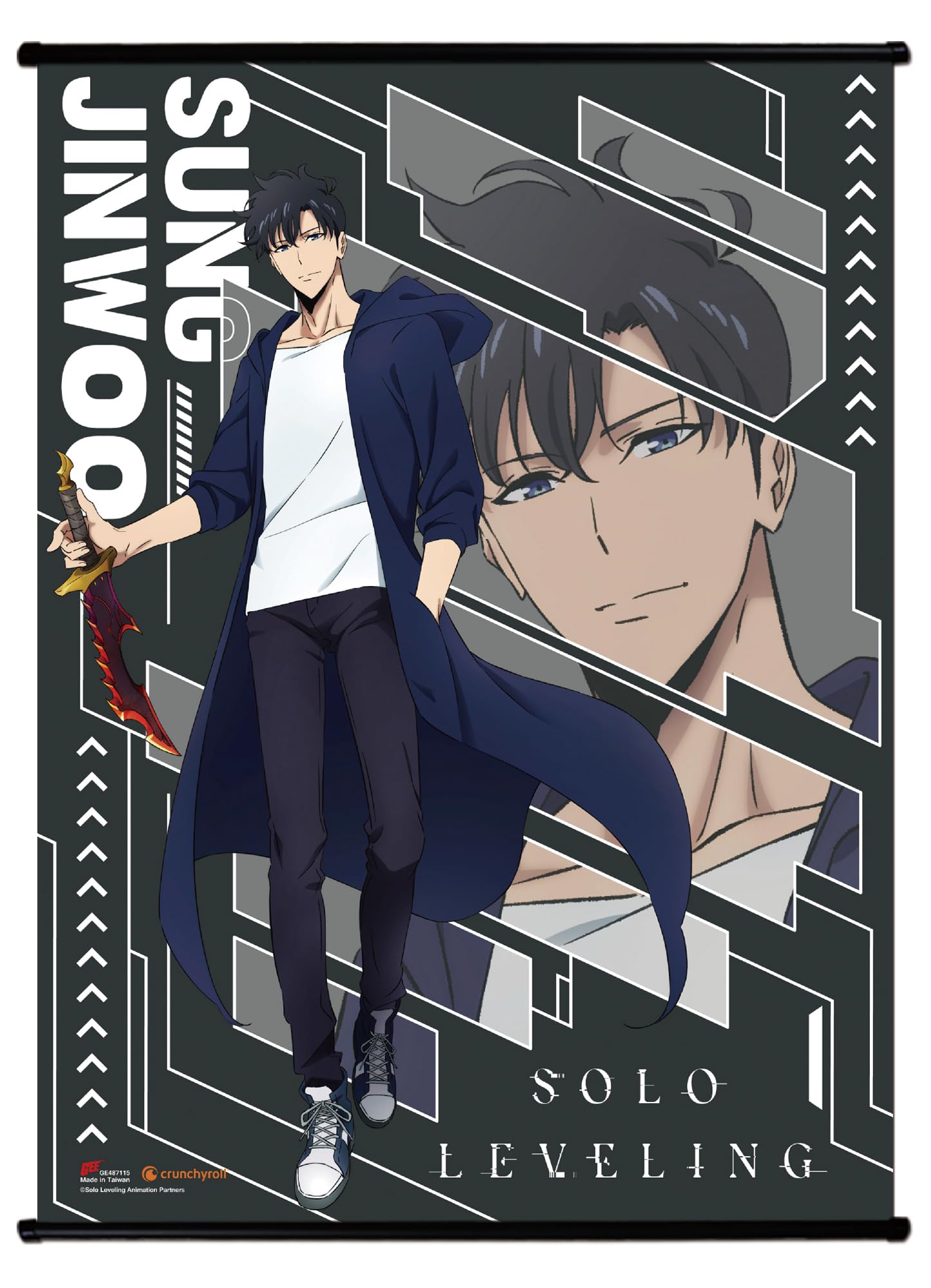 Buy Solo Leveling - Two Sung Jinwoo S Rank Wall Scroll Online at ...