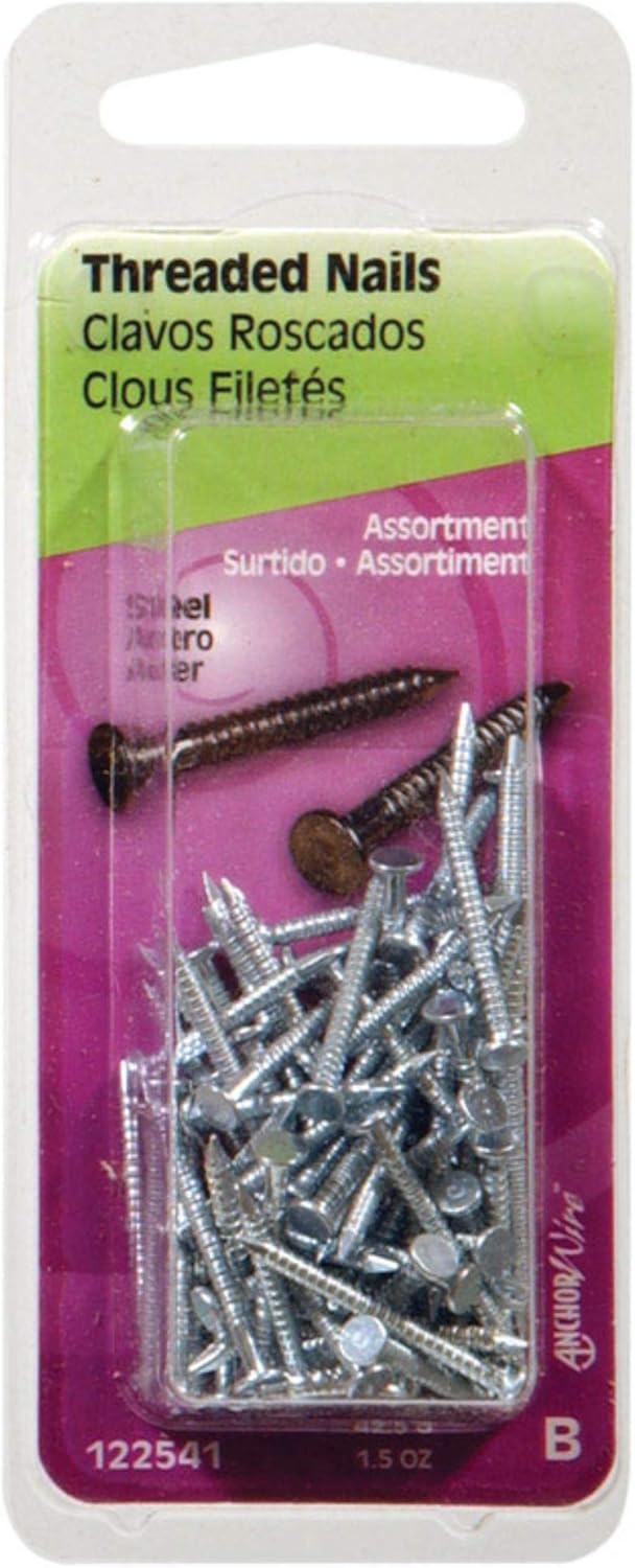 Amazon.com: Hillman Threaded Nails Serrated Bright Steel Viewpack 1-1/2 ...