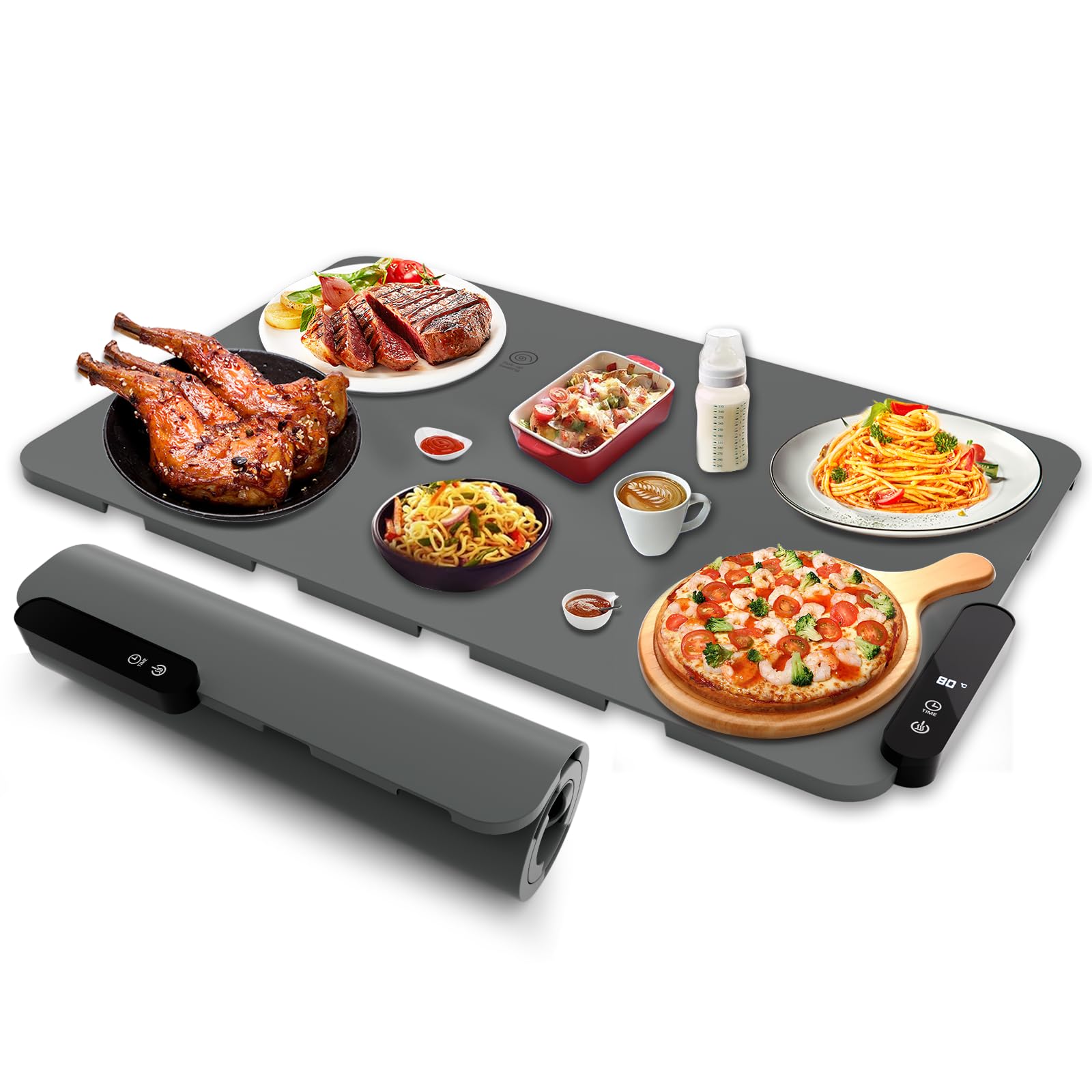 HASDSAGY Electric Warming Tray for Food, Food Warming Mat with 5 ...