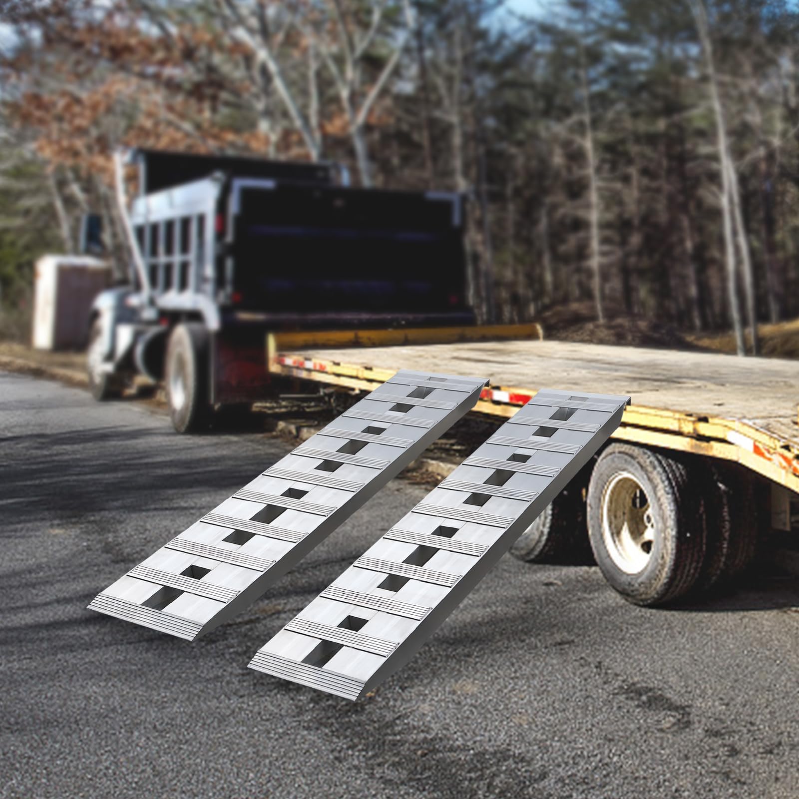 Amazon.com: 2Pcs Aluminum Trailer Ramps, 6000 lbs, Heavy-Duty Ramps ...
