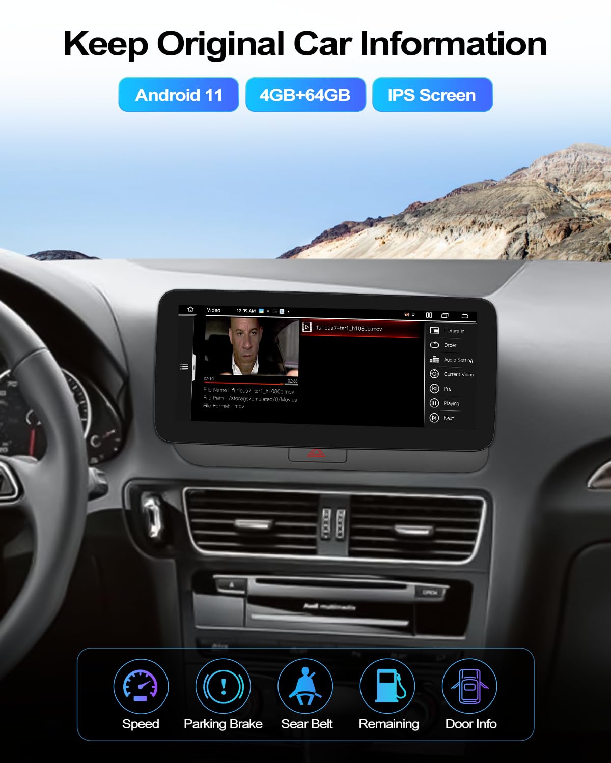 4+64GB for Audi Q5 Concert/Symphony Radio (2009-2017) Wireless Apple CarPlay Android Auto Octa ...