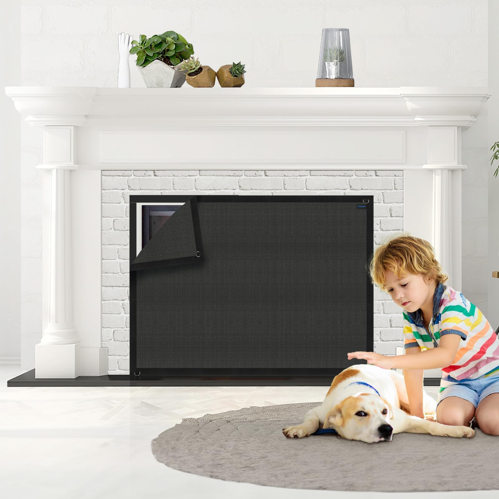 Amazon.com : HOMWMPA Fireplace Cover Indoor, Fireplace Draft Stopper ...