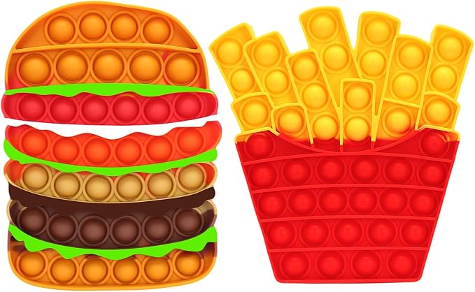 Amazon.com: 2 PCS Food Fidget Toys for Kids, French Fries Hamburger ...