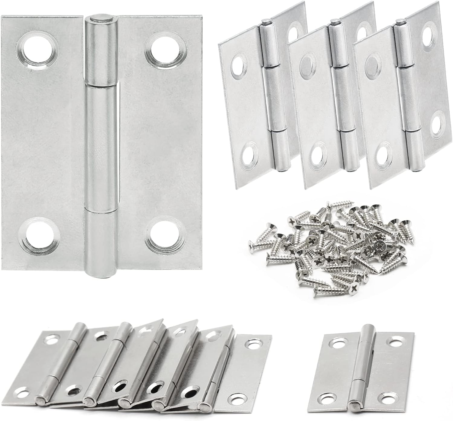 AISIBO 2 inch Stainless Steel Folding Butt Hinges Silver Tone Home ...