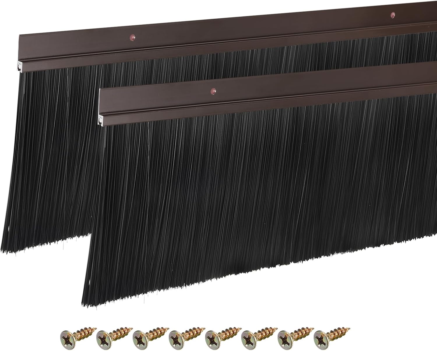 uxcell 2Pcs Door Brush Bottom Sweep H-Shape Aluminum Alloy Base with 4. ...