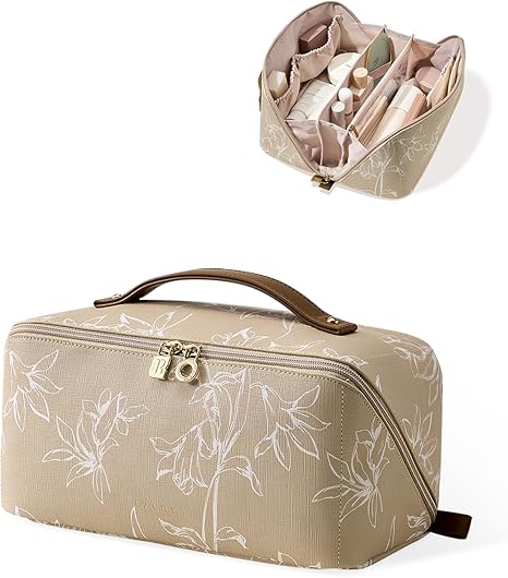 Amazon.com : EACHY Travel Makeup Bag,Large Capacity Cosmetic Bags for ...