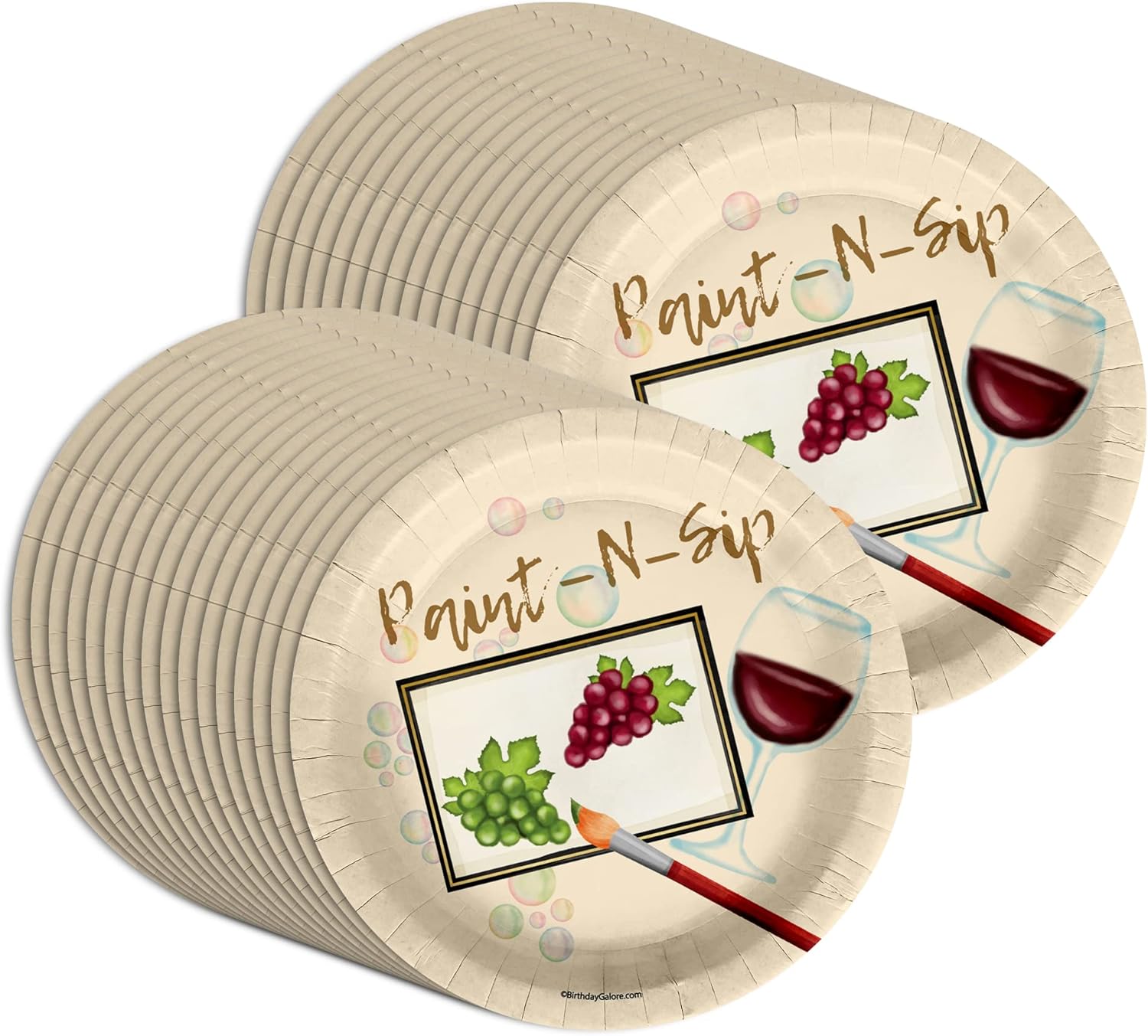 Amazon.com: Paint and Sip Birthday Party Supplies - Wine Paper Plates ...