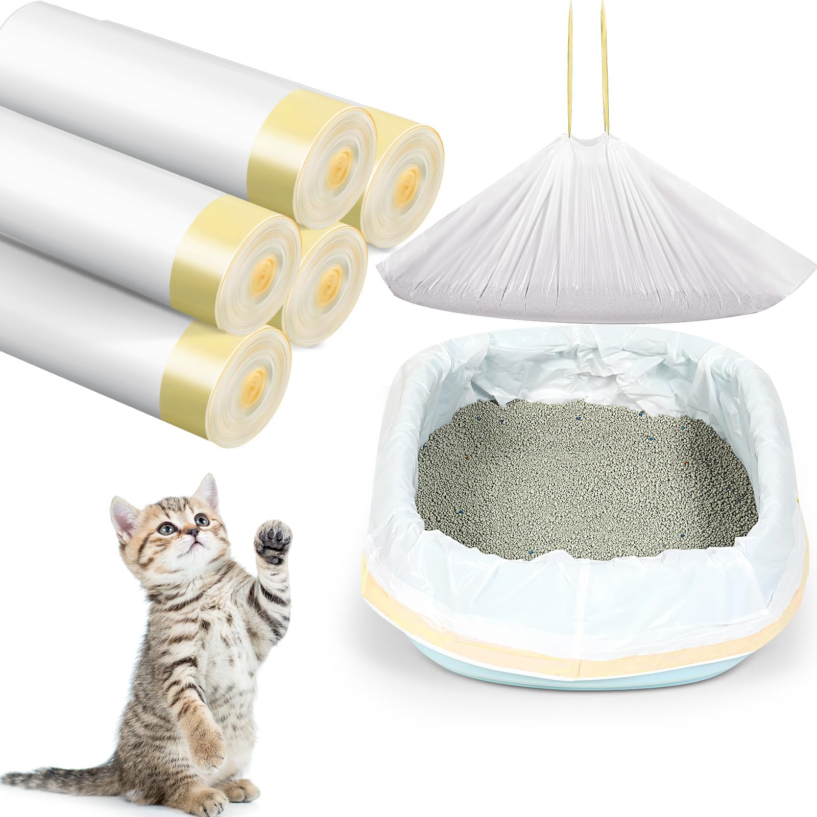 Amazon.com : Colarr 50 Count Large Cat Litter Box Liners 31 x 18 Inch ...