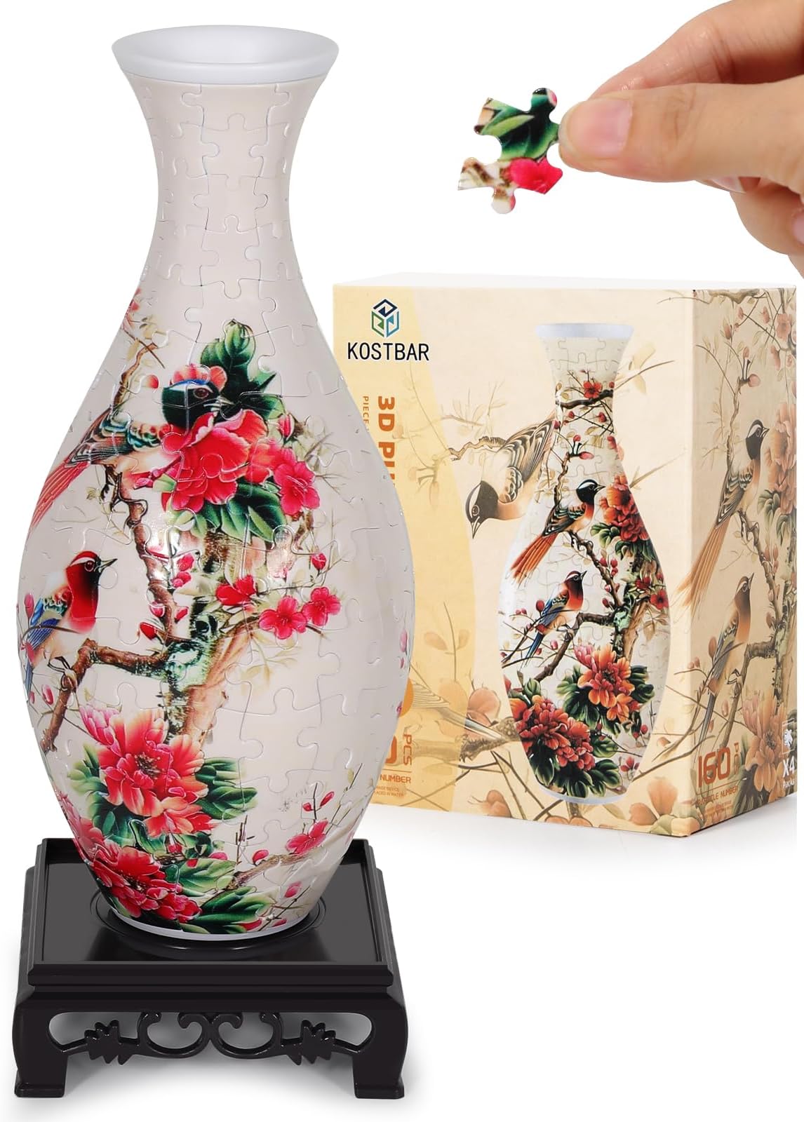 Amazon.com: 3D Puzzle Flower Vase - Unique Curved Plastic Vase with 160 ...