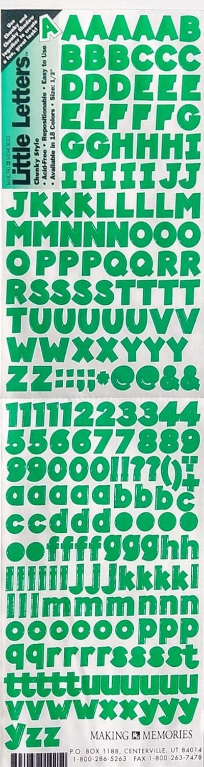 Amazon.com: Making Memories Chunky Style 1/2" Little Letters Stickers ...
