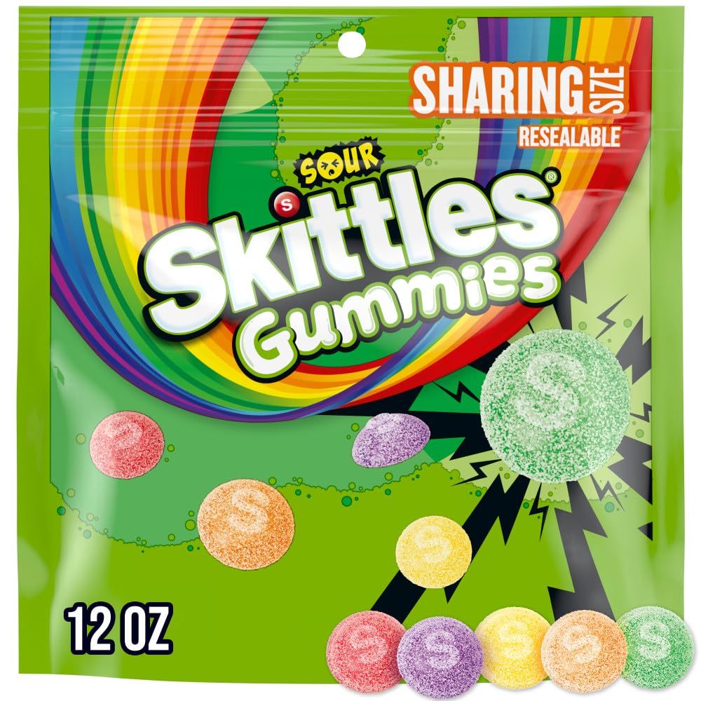 Amazon.com: SKITTLES Sour Gummies Chewy Candy Assortment, 12oz, Sharing ...