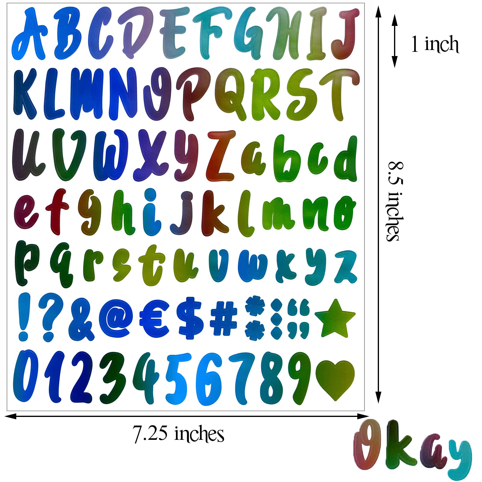 Snapklik.com : Waynoda 10 Sheets 720 Pieces Self Adhesive Vinyl Letters ...