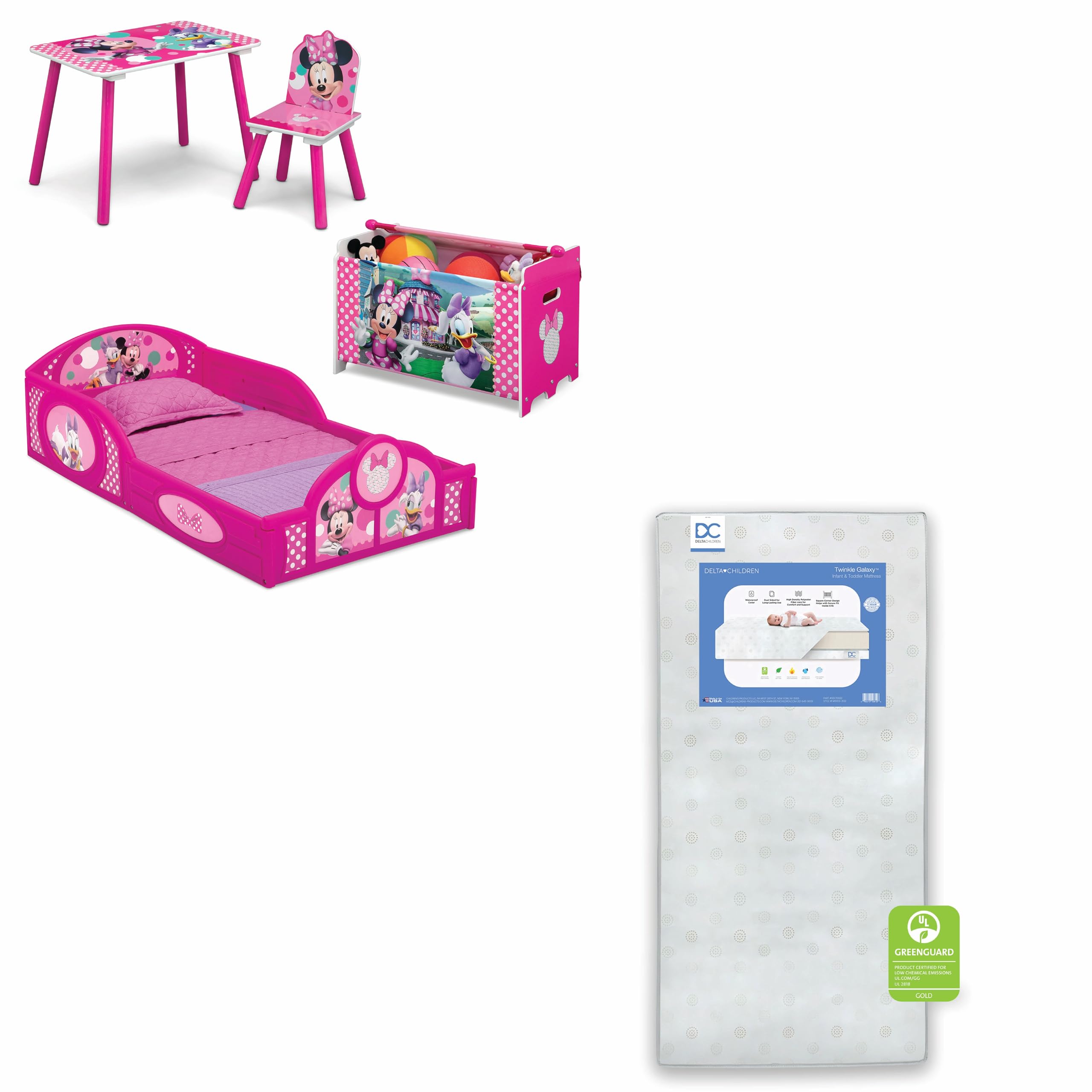 Amazon.com: Delta Children - Disney Minnie Mouse 5-Piece Toddler Room ...