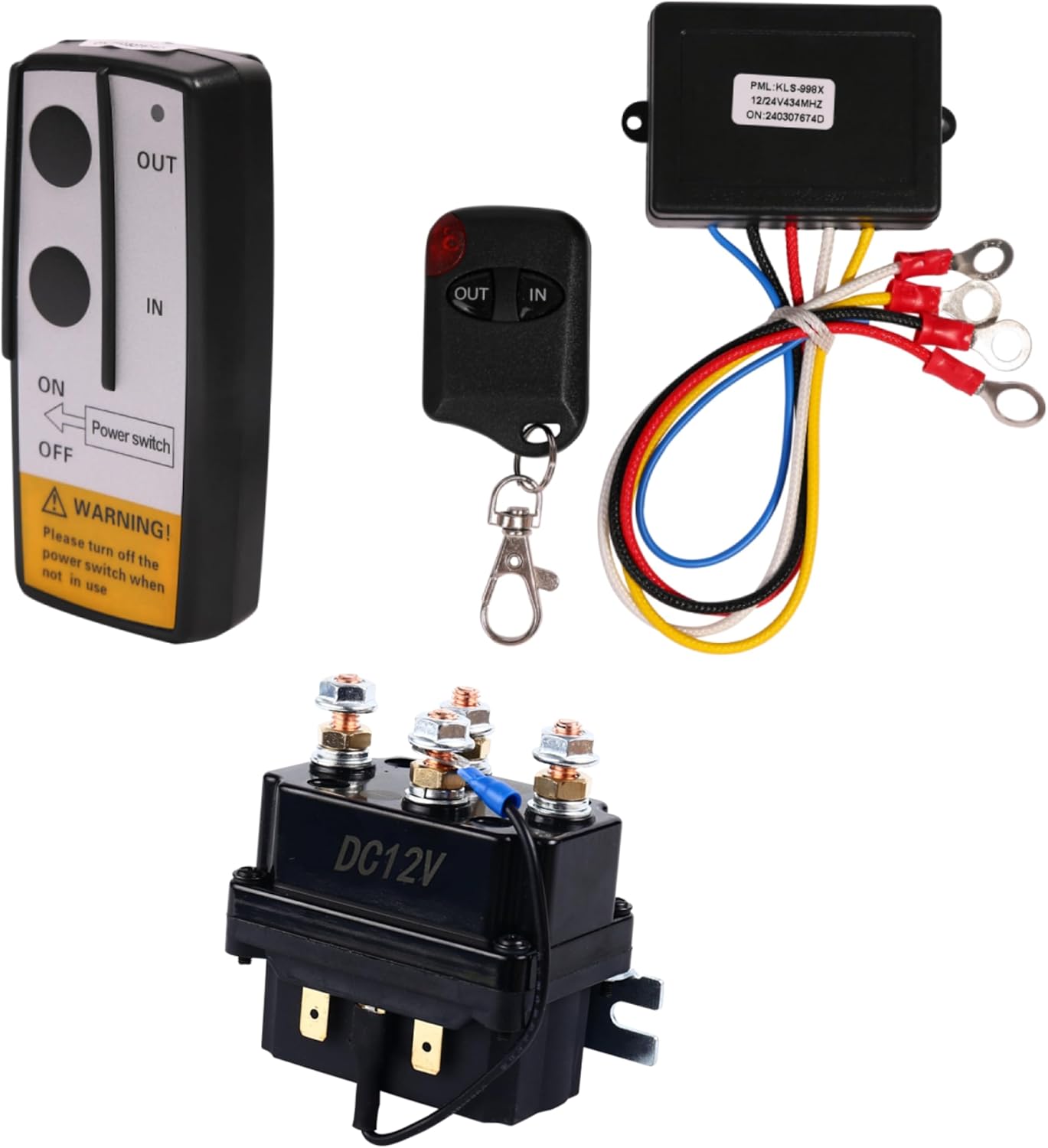 Amazon.com: AUOKAY Wireless Winch Remote Control Kit,12V 250A Winch ...