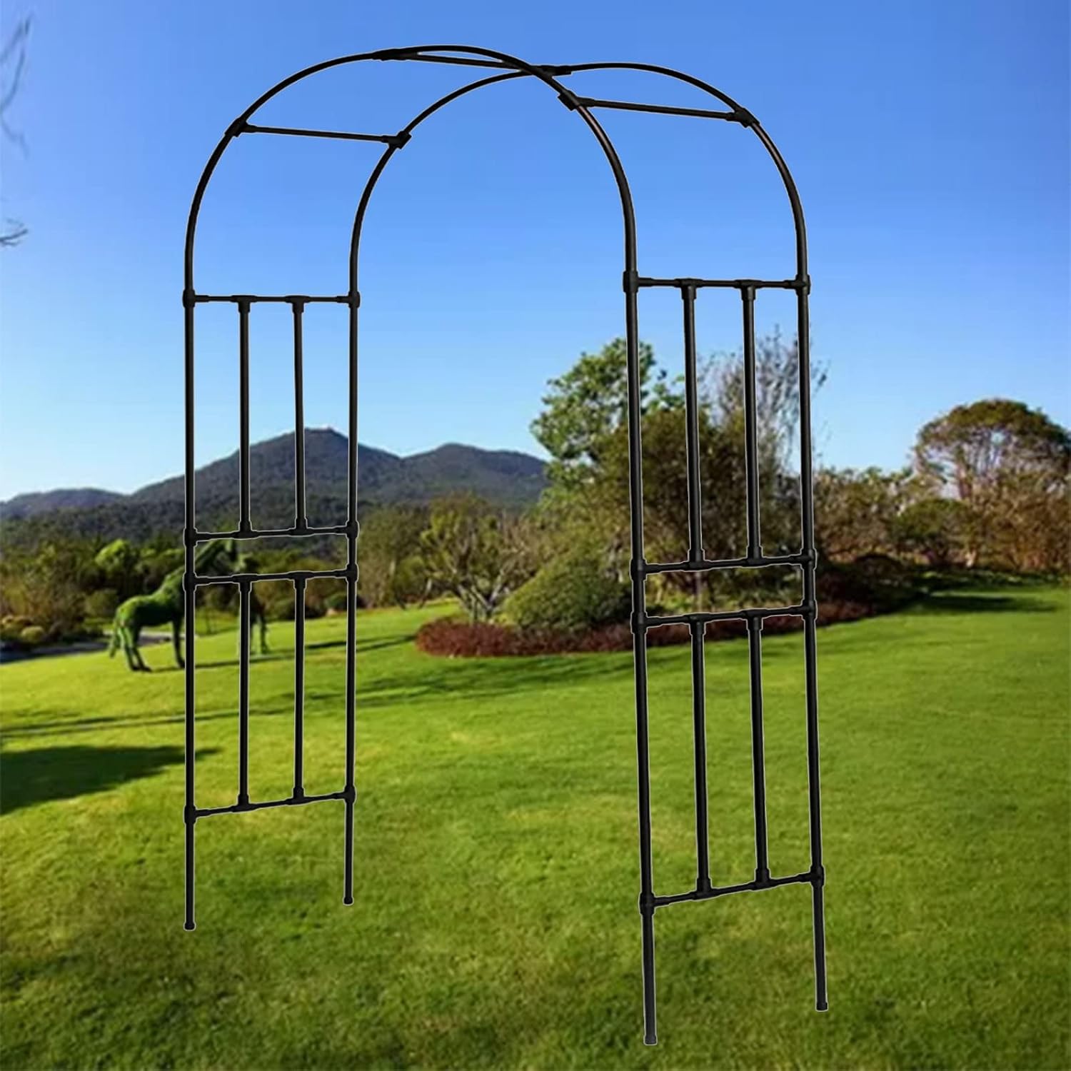 Corten Steel Garden Archway for Rose Support - ArchwayRose Arch Wide ...