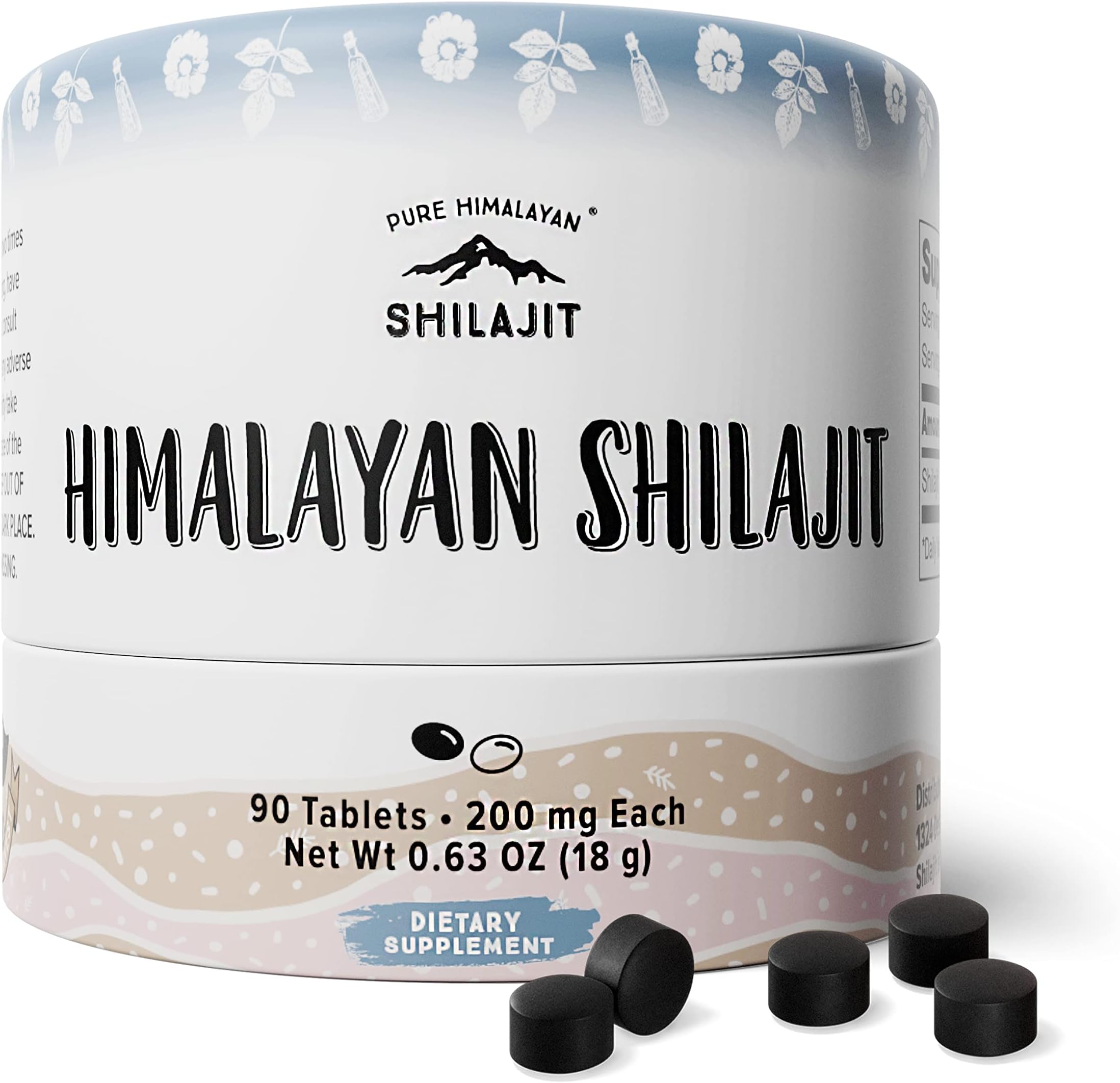 Amazon.com: Pure Himalayan Shilajit Tablets 90ct (200mg Each) - Plant ...