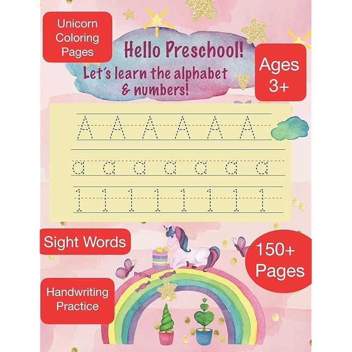 Buy HELLO PRESCHOOL Let's learn the alphabet & Numbers -Ages 3+ - 150 ...
