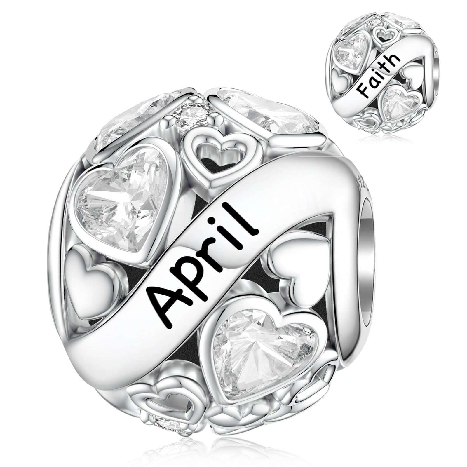 Amazon.com: DALARAN April Birthstone Charms for Pandora Charms Bracelet ...