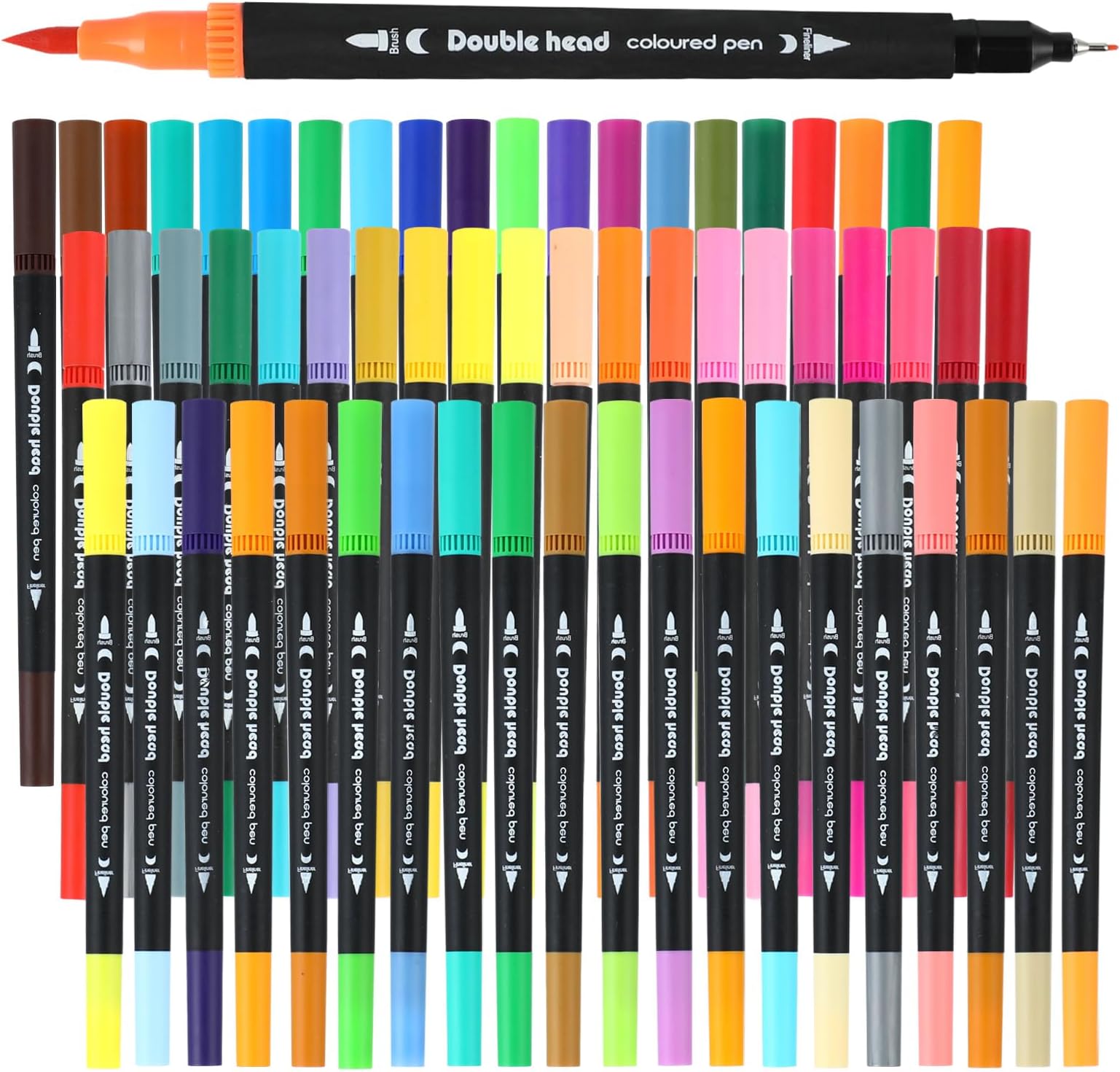 Amazon.com : AEDAGA Dual Tip Brush Pens, 60 Colors, Fine & Brush Tips ...