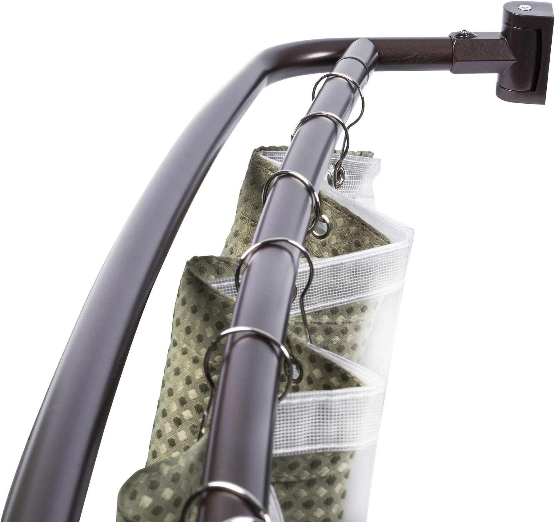 Amazon.com: Arista Double Adjustable 60-in to 72-in Curved Shower Rod ...