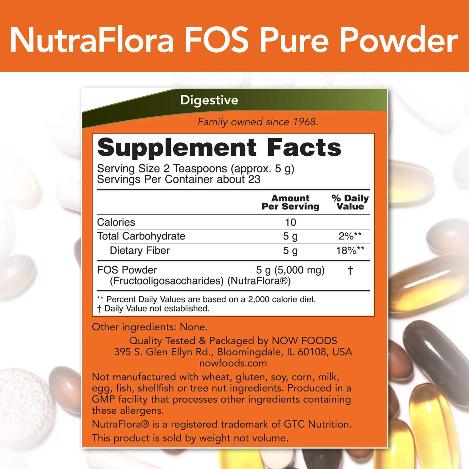 NOW Supplements, NutraFlora FOS (Fructooligosaccharide...B0002JIXLM ...