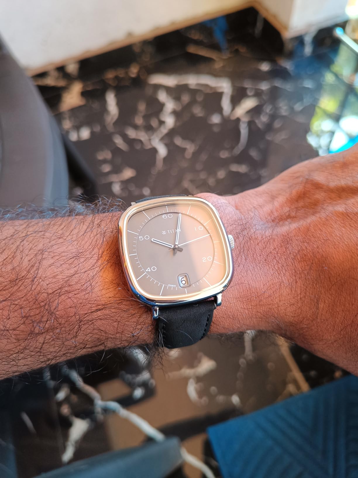 Titan Men Stainless Steel Anthracite Dial Analog Watch -1885Sl02, Band ...