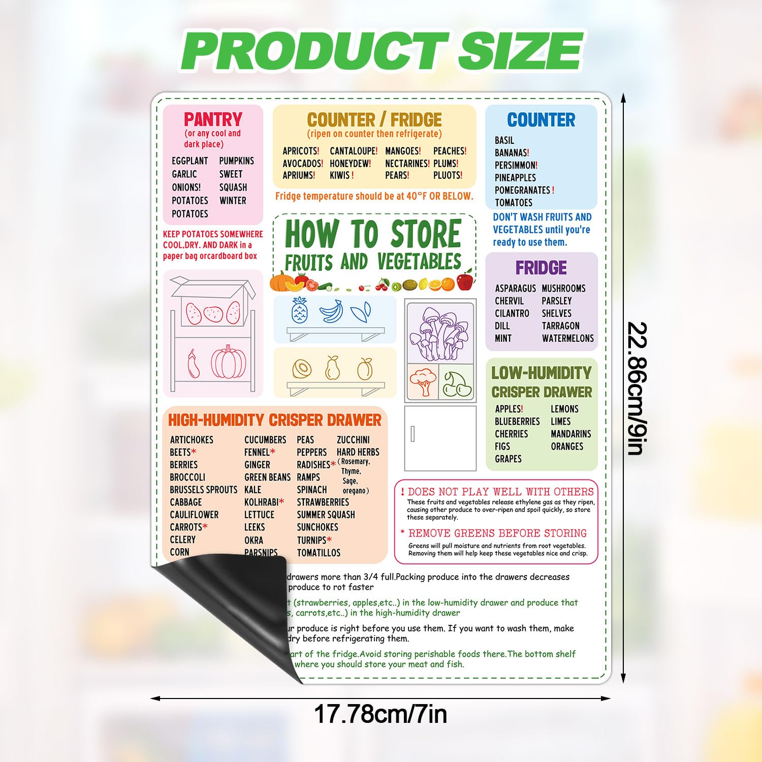 Fresh Produce Size Chart