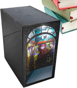 Amazon.co.jp: Arcade Themed Book Nook - Wooden Book Nook Dollhouse Kit ...
