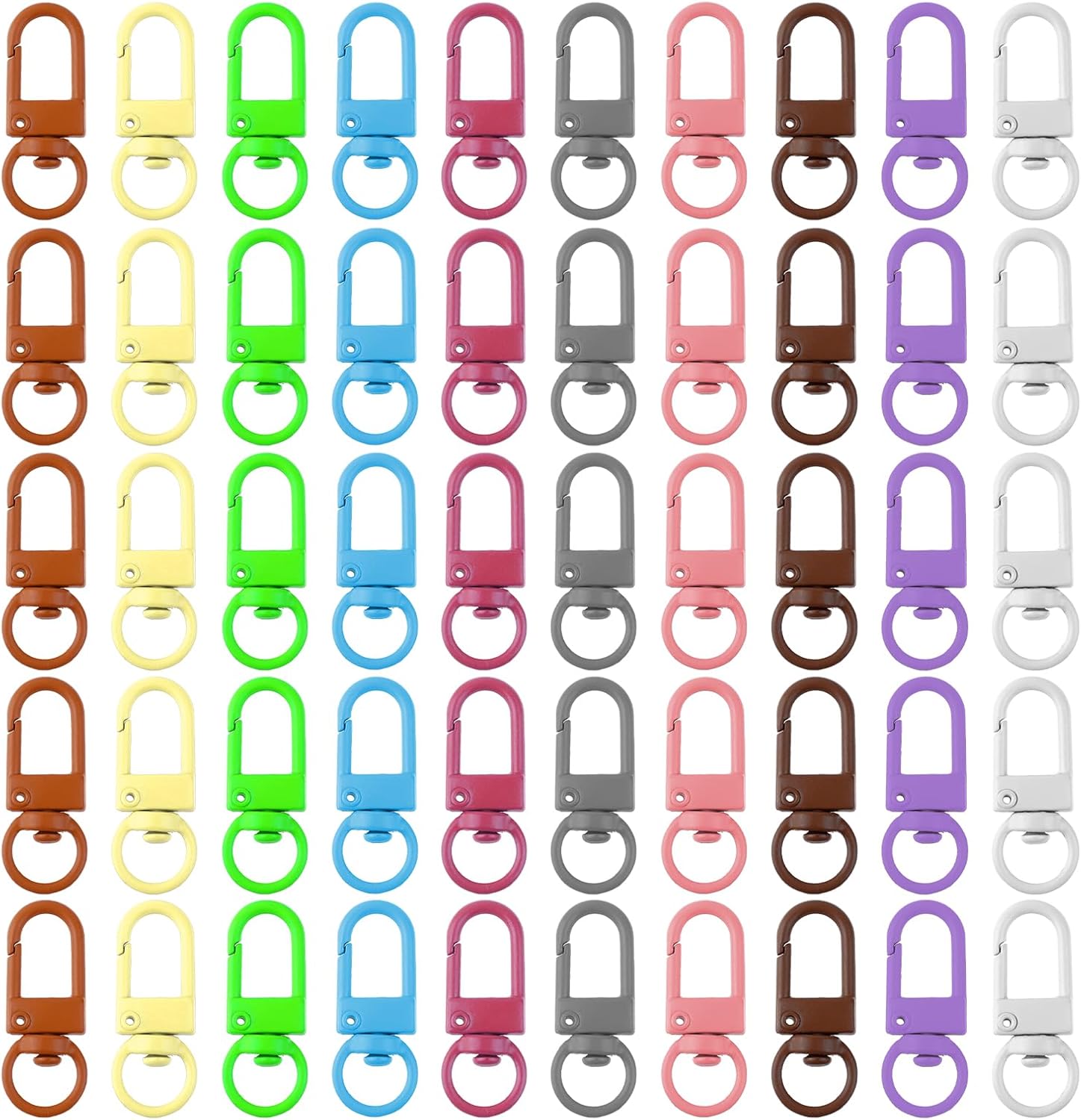 Amazon.com: 50 Pcs Colorful Snap Hooks 10 Colors Lobster Claw Clasps ...