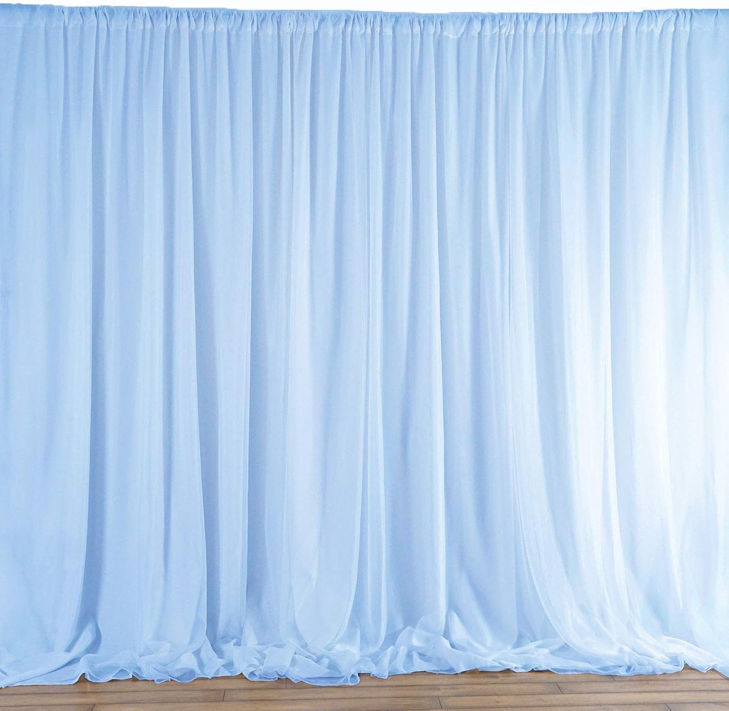 Amazon.com: AK-Trading 58" x 144" Baby Blue Chiffon Drapes Panels for ...
