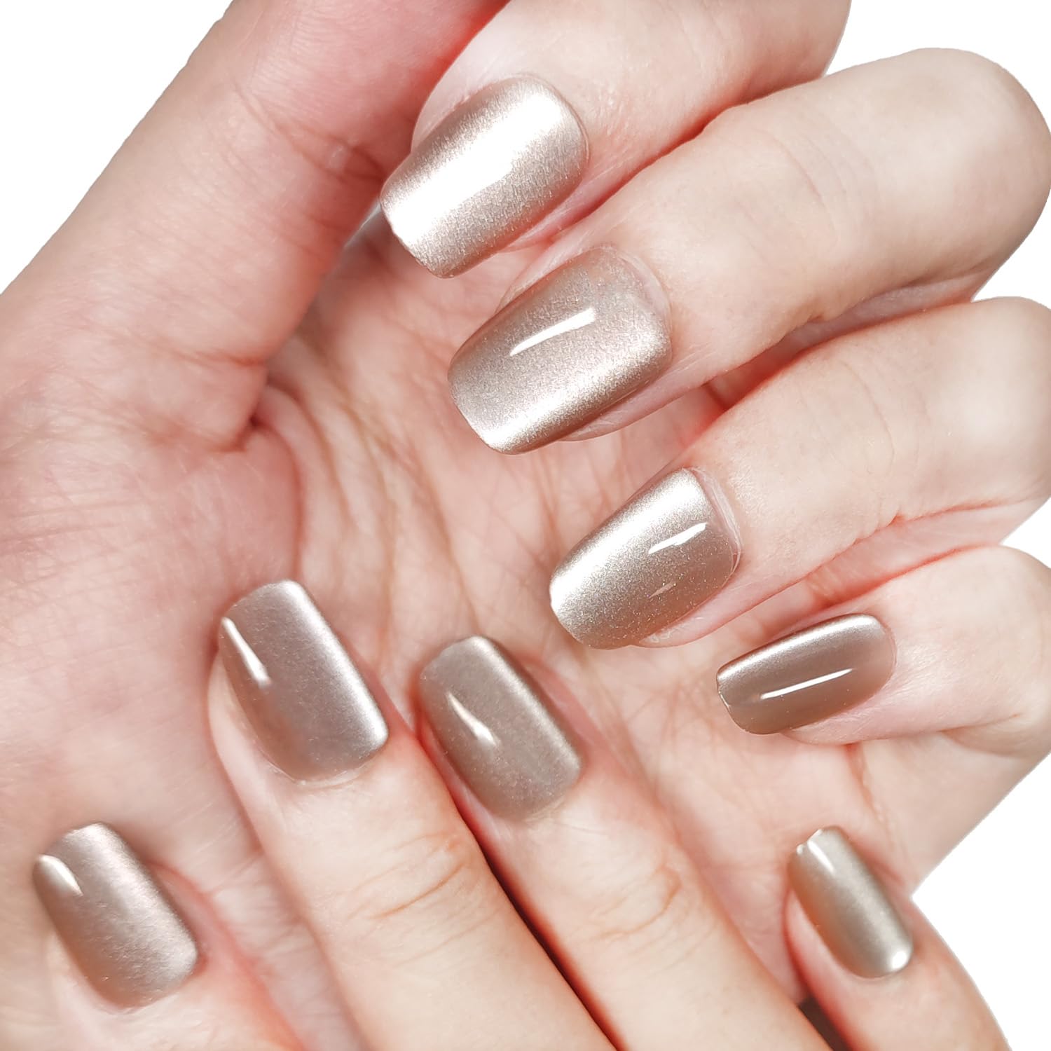 Amazon.com: Cat Eye Nails Short Squoval, Shimmery Dusty Rose Pink ...