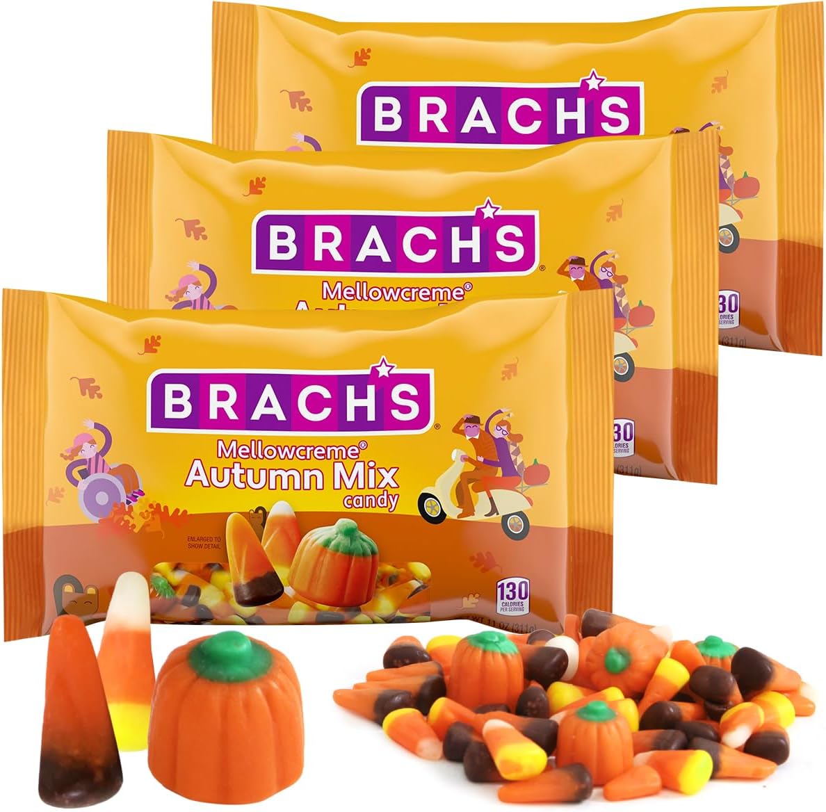 Amazon.com : Mellowcreme Autumn Mix Candy, 3 Bags of Halloween Candy ...