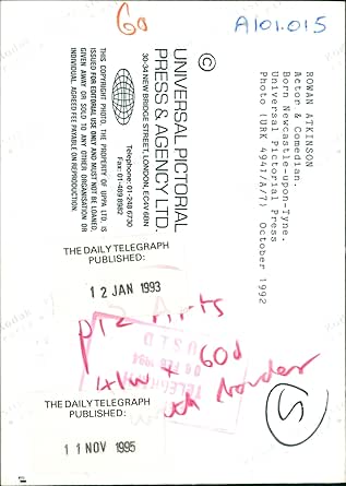 Amazon.com: Vintage photo of Rowan Atkinson Actor. : Home & Kitchen