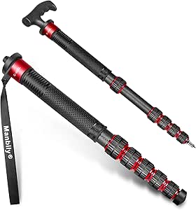 Amazon.com : Manbily Camera Monopod, C-666L 32mm Tube Carbon Fiber Monopod with Walking Stick ...