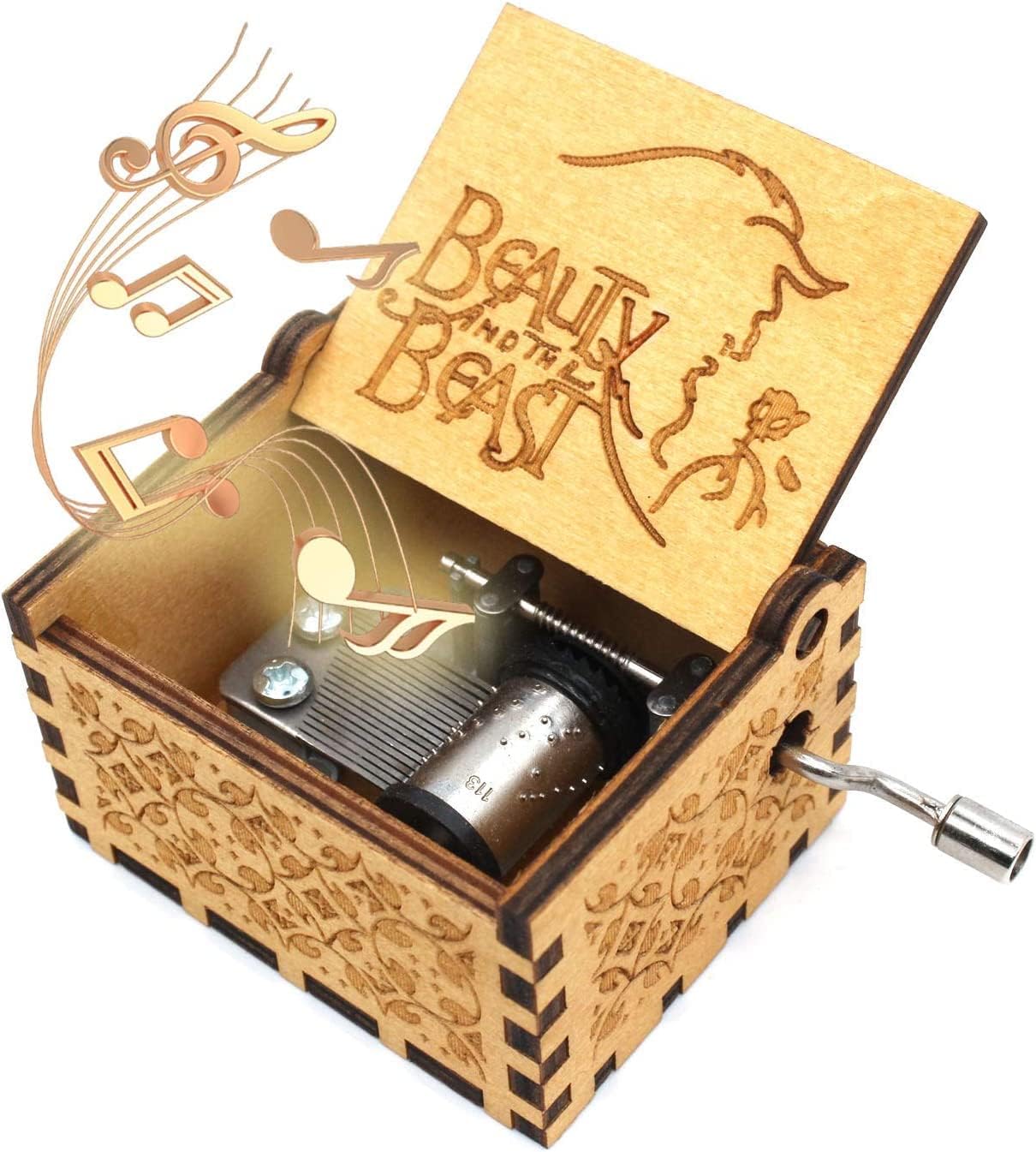 18 Note Beauty and the Beast Music Box Personalised Mini Music Box Gift ...