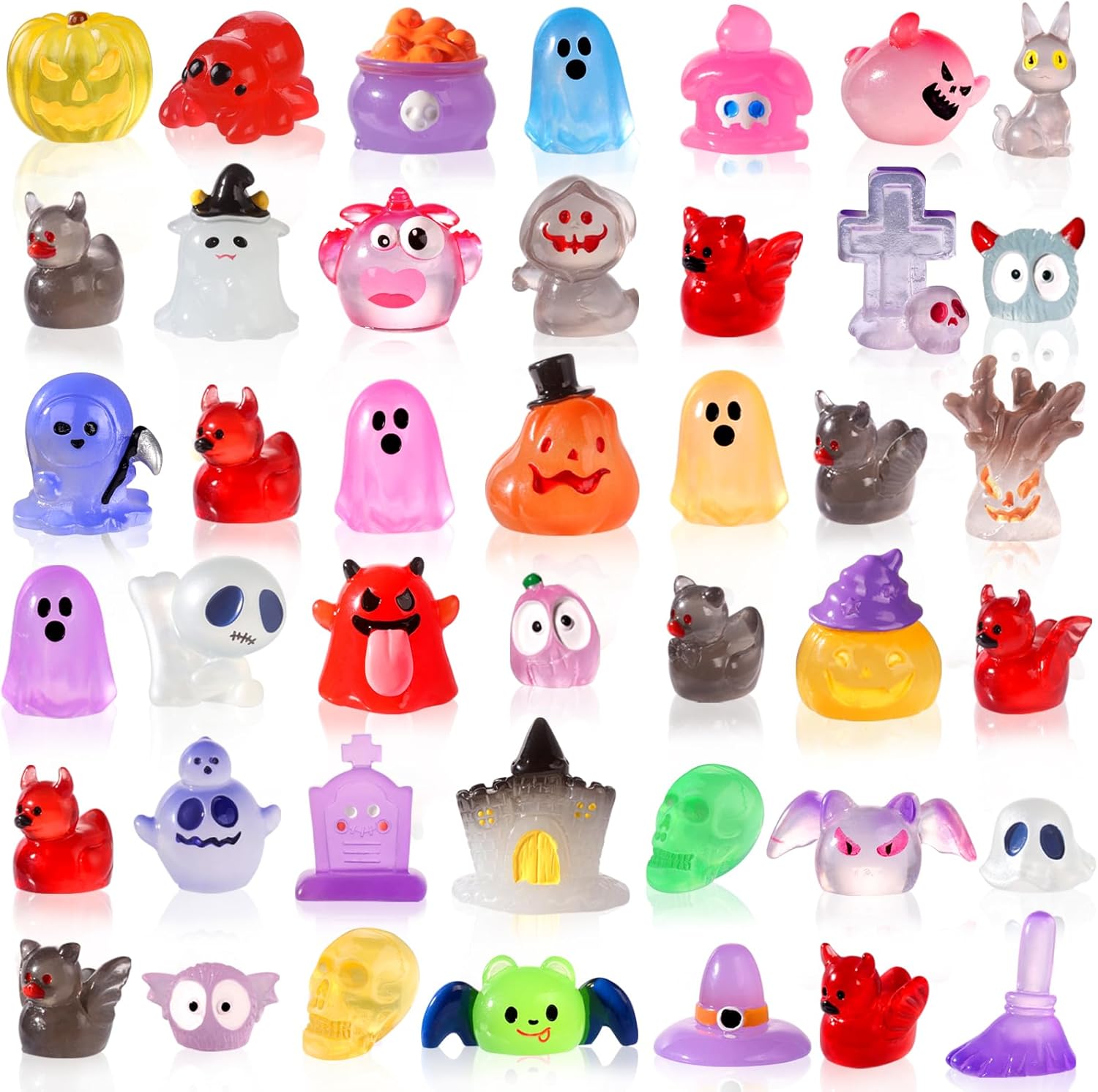 Amazon.com: DIYDEC 50pcs Halloween Luminous Mini Figures 50 Styles ...