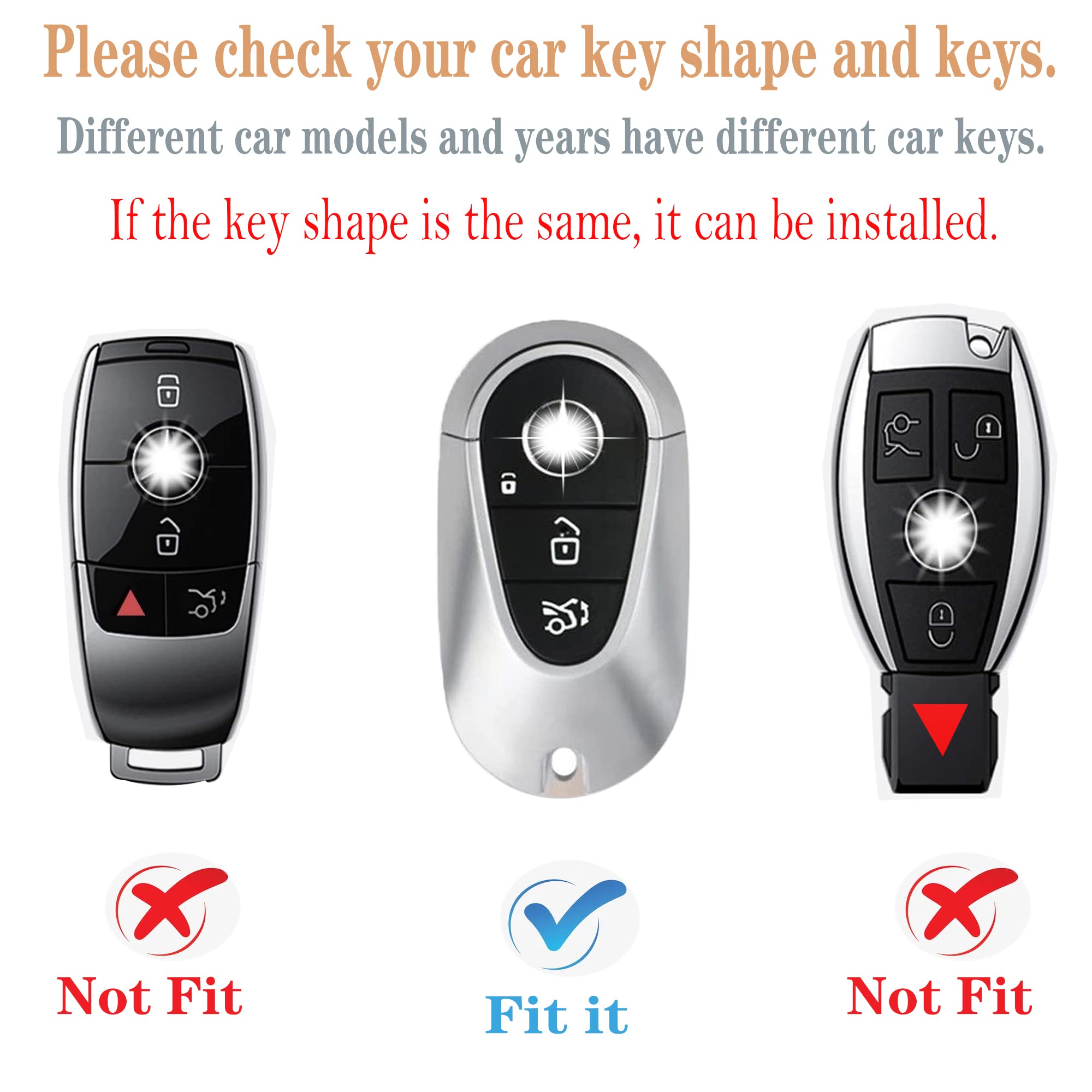 Snapklik.com : Kirsnda For Mercedes Benz Key Fob Cover Case