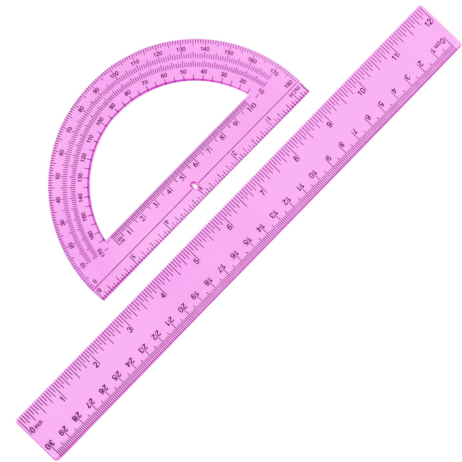 Snapklik.com : Zonon 2 Pack 12 Plastic Ruler And 6 Plastic Protractor ...