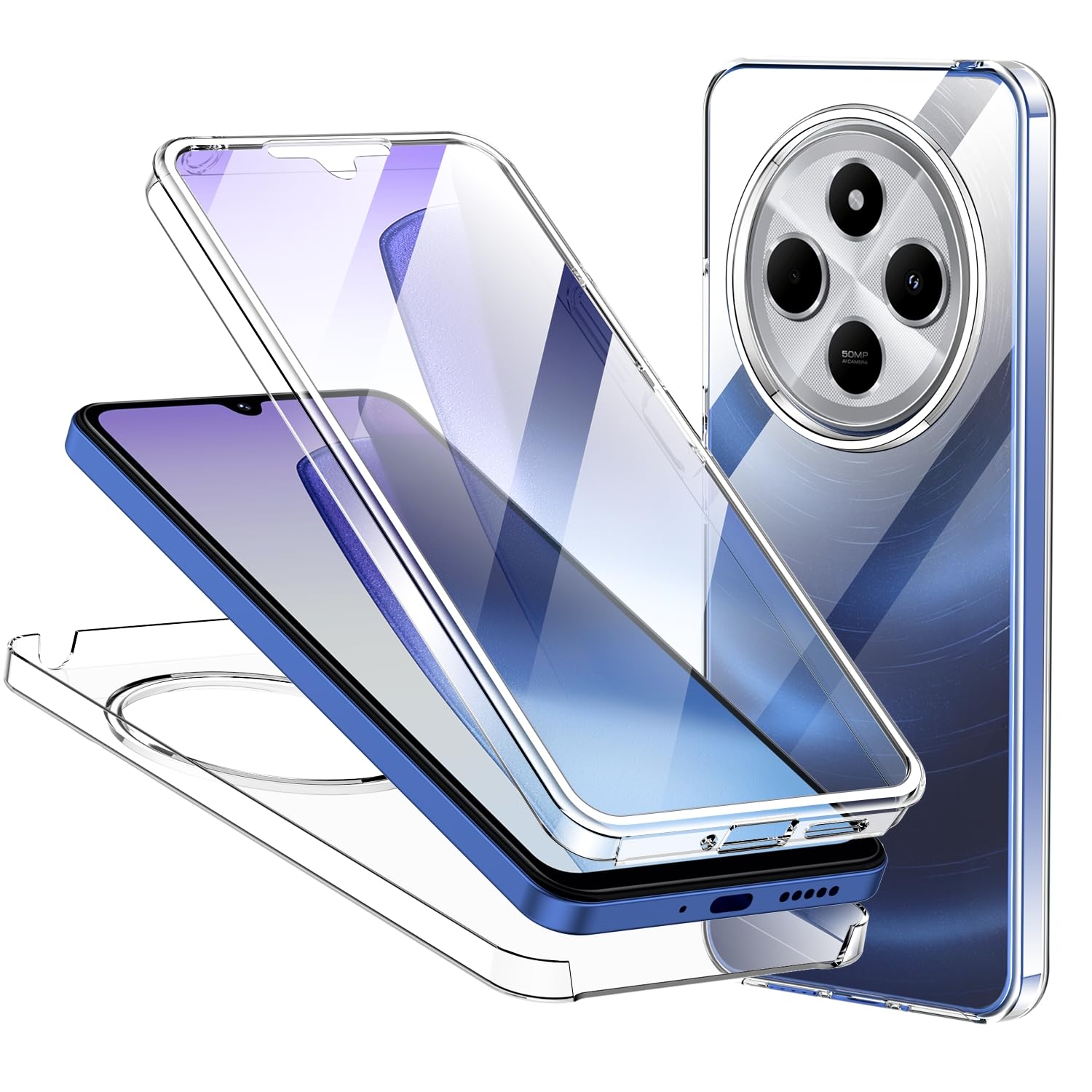 SOGUDE Coque Xiaomi Redmi 14C, Redmi 14C Coque Transparent Silicone TPU ...