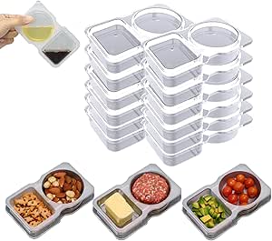 Amazon.com: GLLXNIW Reusable Snack Containers, 2-Compartment Dipping ...