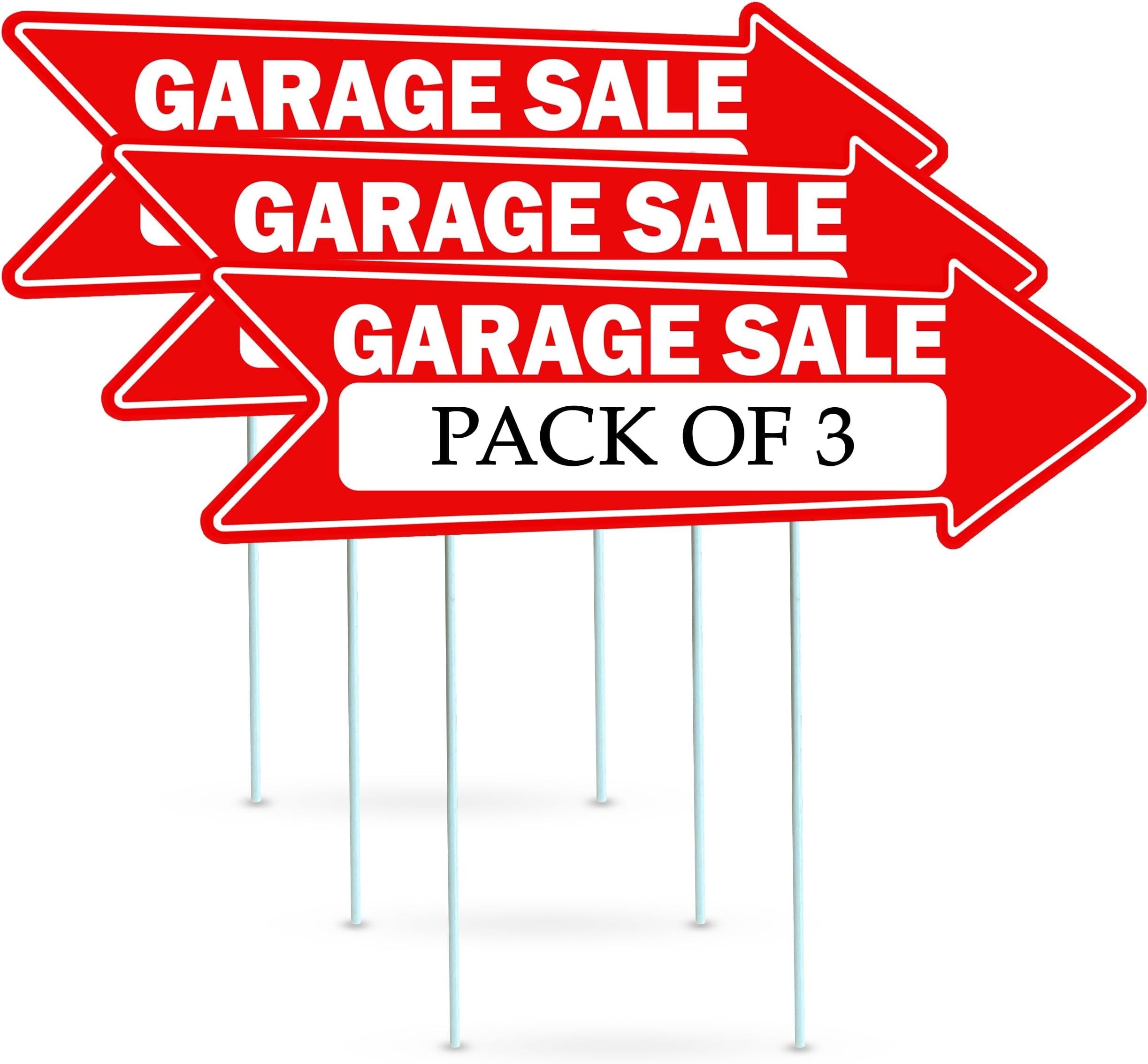 Amazon.com : Garage Sale Arrows Yard Sign Double Sided With Stakes ...