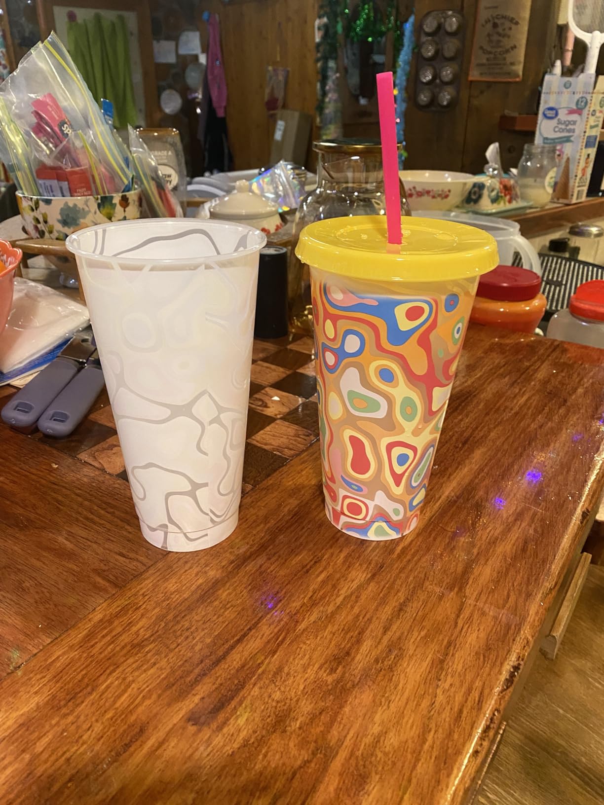 Amazon.com | Ftabernam Color Changing Cups, 5-Pack 24 oz Plastic Cups ...