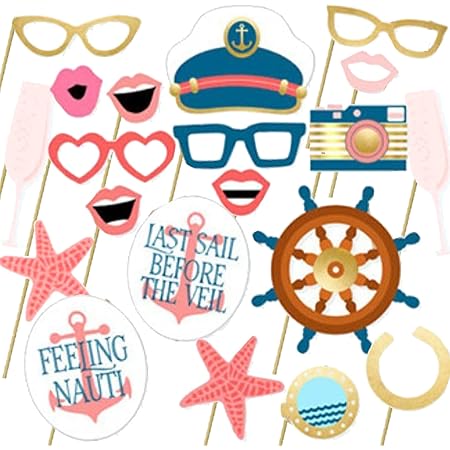 Amazon.com: Kristin Paradise 25Pcs Nautical Photo Booth Props with ...